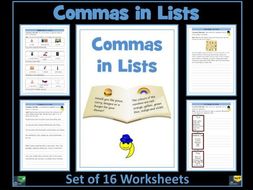 Commas In Lists | Teaching Resources