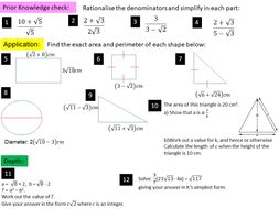 Surd problems | Teaching Resources