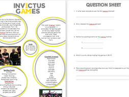 Rainy Day Invictus Games Worksheet | Teaching Resources