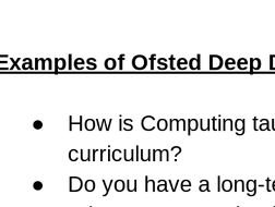 Ofsted Deep Dive Questions for Computing | Teaching Resources