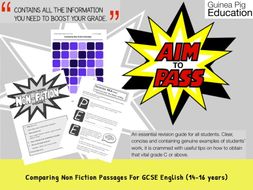 Comparing Non Fiction Passages (GCSE English Writing Work Pack) (14-16 ...