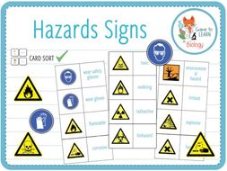 Hazard signs - Card sort / Pair game (KS3/4) | Teaching Resources