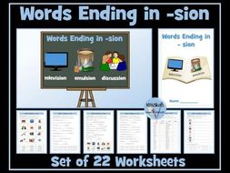 sion suffix - Worksheets | Teaching Resources