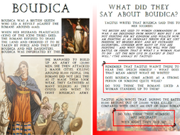 Boudica and Roman Britain Primary Source Analysis | Teaching Resources