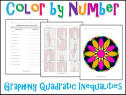 Graphing Quadratic Inequalities Color by Number | Teaching Resources