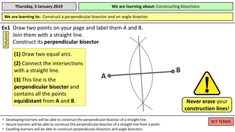 Constructing perpendicular and angle bisectors | Teaching Resources