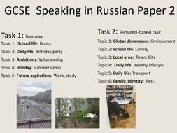 Russian GCSE/Speaking in Russian/Practice/PAPER 2 | Teaching Resources