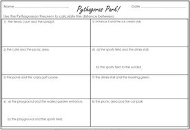 Pythagorean Theorem Activity: Pythagoras Park by info91 | Teaching ...