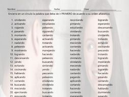 Present Perfect Continuous Tense Alphabetical Order II Spanish ...