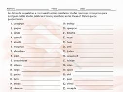 Health and Personal Hygiene Jumbled Words Spanish Worksheet | Teaching ...