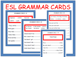 ESL GRAMMAR CARDS FOR BEGINNERS | Teaching Resources