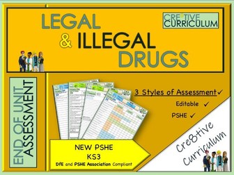 Legal + Illegal KS3 Drugs Unit PSHE | Teaching Resources