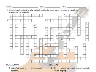 Musical Instruments Spanish 4 Worksheet-2 Game-1 Exam Bundle | Teaching ...