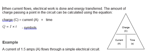P4.2 Current and charge worksheet | Teaching Resources