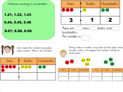 Year 4 Decimal Numbers (Hundredths) Using Place Value Counters Linked ...