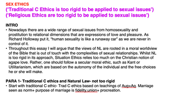 OCR RELIGIOUS STUDIES- Sex Ethics ESSAY PLANS | Teaching Resources