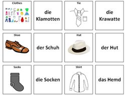 Clothes: German Vocabulary Card Sort | Teaching Resources