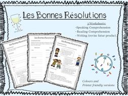 Les Bonnes Résolutions (NY's resolutions) - French worksheets - Futur ...
