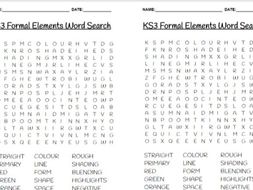 Formal Elements Word Search Worksheet KS3 | Teaching Resources
