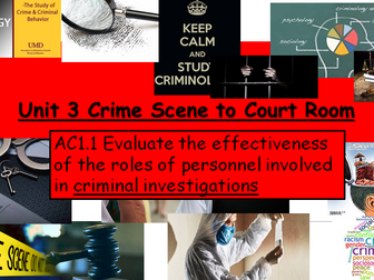 Criminology (New Spec) UNIT 3 Crime Scene to Court Room WHOLE UNIT BUNDLE | Teaching Resources