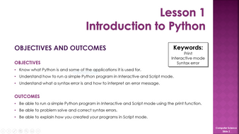 Computer Science: Programming in Python [L1] | Teaching Resources