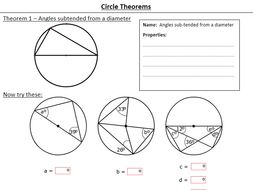 Circle theorems - notes, questions and answers | Teaching Resources