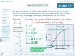 PHYSICS CALCULATION REVISION Lesson GCSE | Teaching Resources