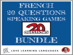 French 20 Questions Speaking Games - BUNDLE | Teaching Resources