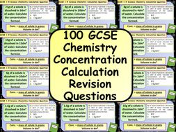 £1 ONLY: 100 GCSE Chemistry (Science) Concentration Calculation ...