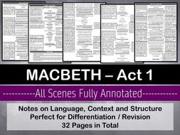 Macbeth Act 1 Fully Annotated | Teaching Resources