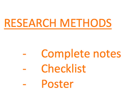 Research Methods Revision | Teaching Resources