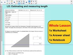 Whole Lesson - Estimating and measuring length - measurement - applying ...