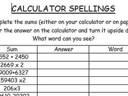 CALCULATOR SPELLINGS | Teaching Resources