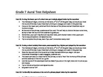 ABRSM Grades 6-8 Aural help sheets | Teaching Resources