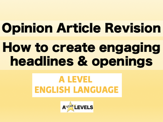 Model Articles/ Opinion Pieces A Level English Language | Teaching ...