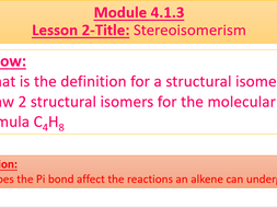 A Level Chemistry OCR A- Module 4.1.3- Lesson 2- Stereoisomerism ...
