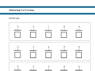 Subtractions for Year 1 Students - 5 to 6 years old | Teaching Resources