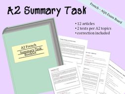 French A2 summary practice - A level résumé | Teaching Resources