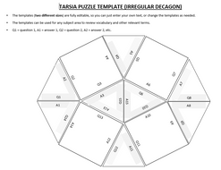 Tarsia Puzzle - IRREGULAR DECAGON (Editable Template) | Teaching Resources