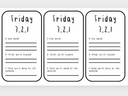 Friday 3,2,1 | Teaching Resources