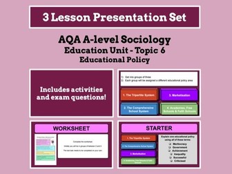 Education - AQA A-level Sociology - Entire Unit | Teaching Resources