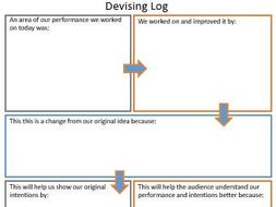 Devising Log Planning Sheet | Teaching Resources
