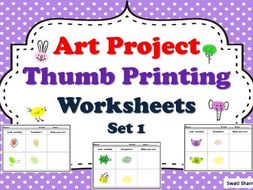 Art Project Thumb Printing, Worksheets Set 1 | Teaching Resources
