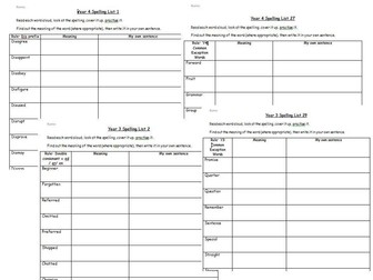 Year 3 Spelling Lists - Covering full Y3 curriculum | Teaching Resources