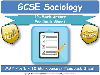 GCSE Sociology - Assessment Pack: 20x Practice Exam Sections, Mark ...