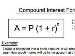 GCSE Maths - 10 Q + A - Compound Interest Formula | Teaching Resources