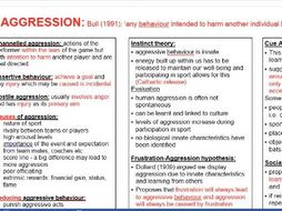 AQA A Level PE. Aggression Revision Slide. | Teaching Resources