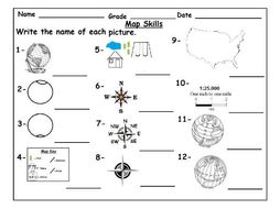 Geography Map Skill Worksheets: | Teaching Resources