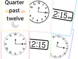 Tell The Time - Snap and Pairs - Intermediate | Teaching Resources
