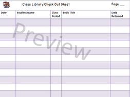 Classroom Library Checkout Sheet (All Grades) & Book Return Label ...